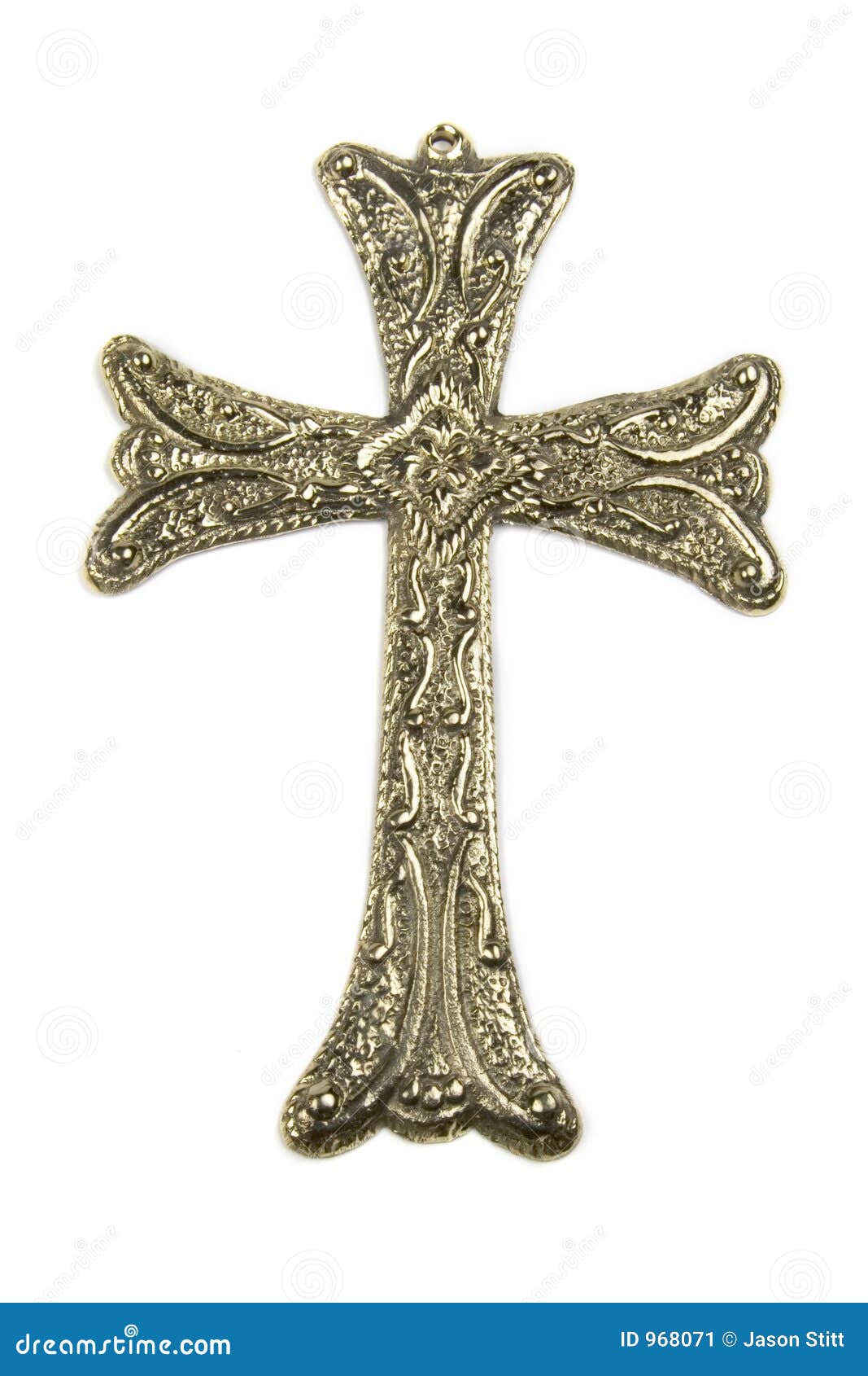 Cross stock image. Image of white, christian, bronze, isolated - 968071