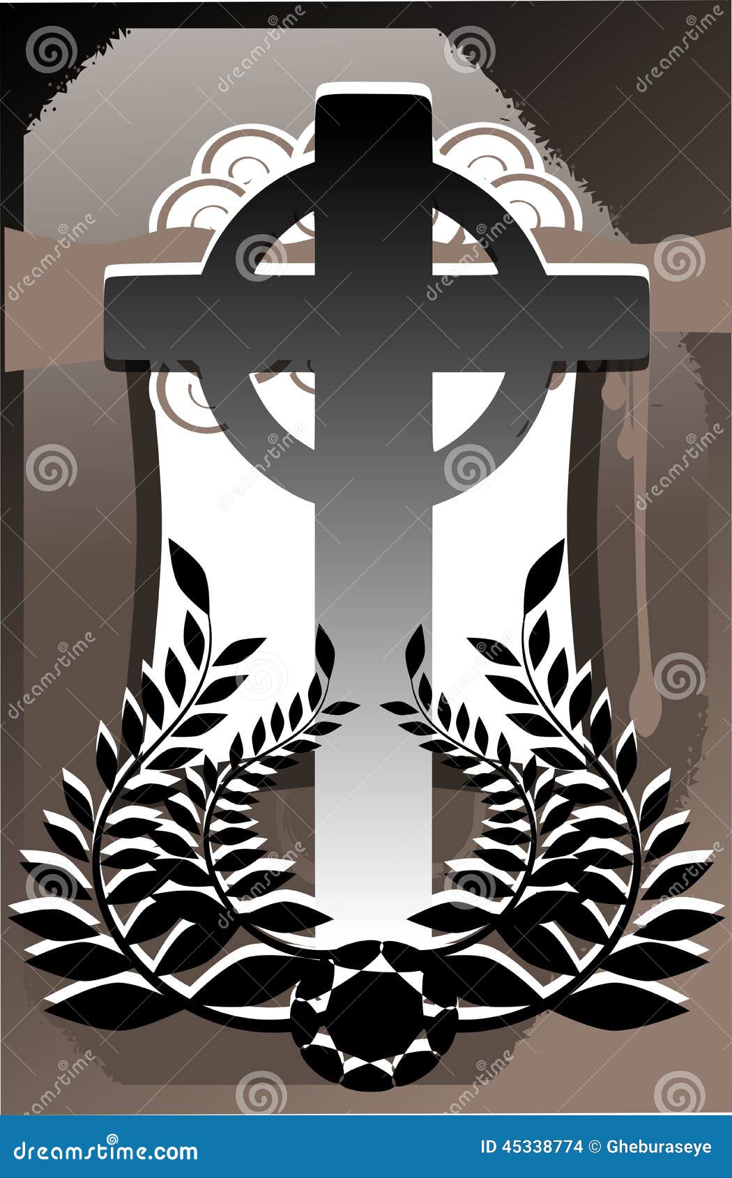 Cross on Abstract Background Stock Illustration - Illustration of cross ...