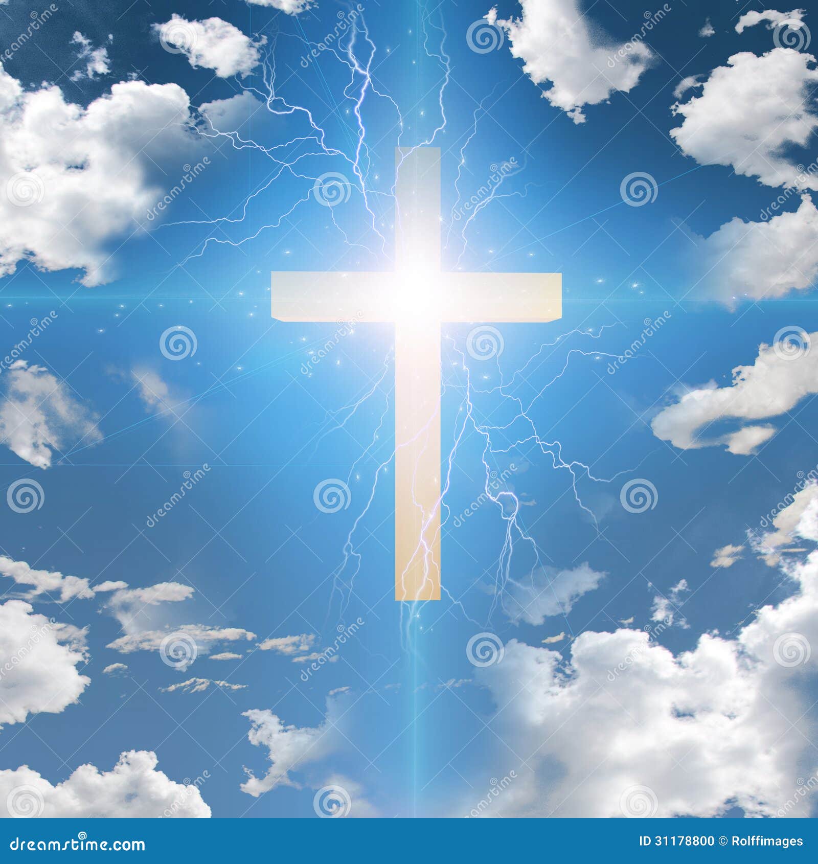 Cross Abstract with Electric Stock Illustration - Illustration of bible ...