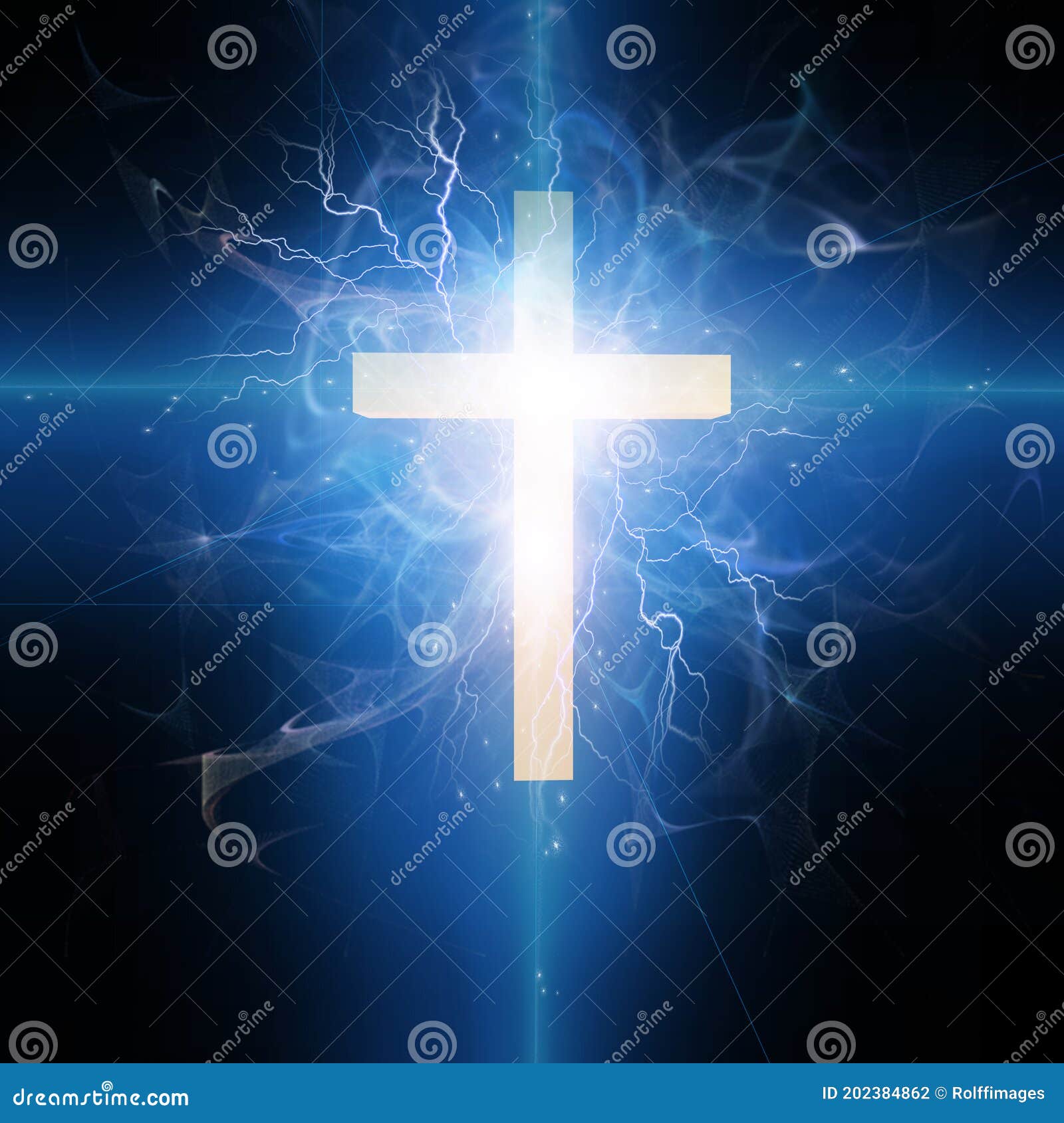 Cross Abstract with Electric Arcs Stock Illustration - Illustration of ...