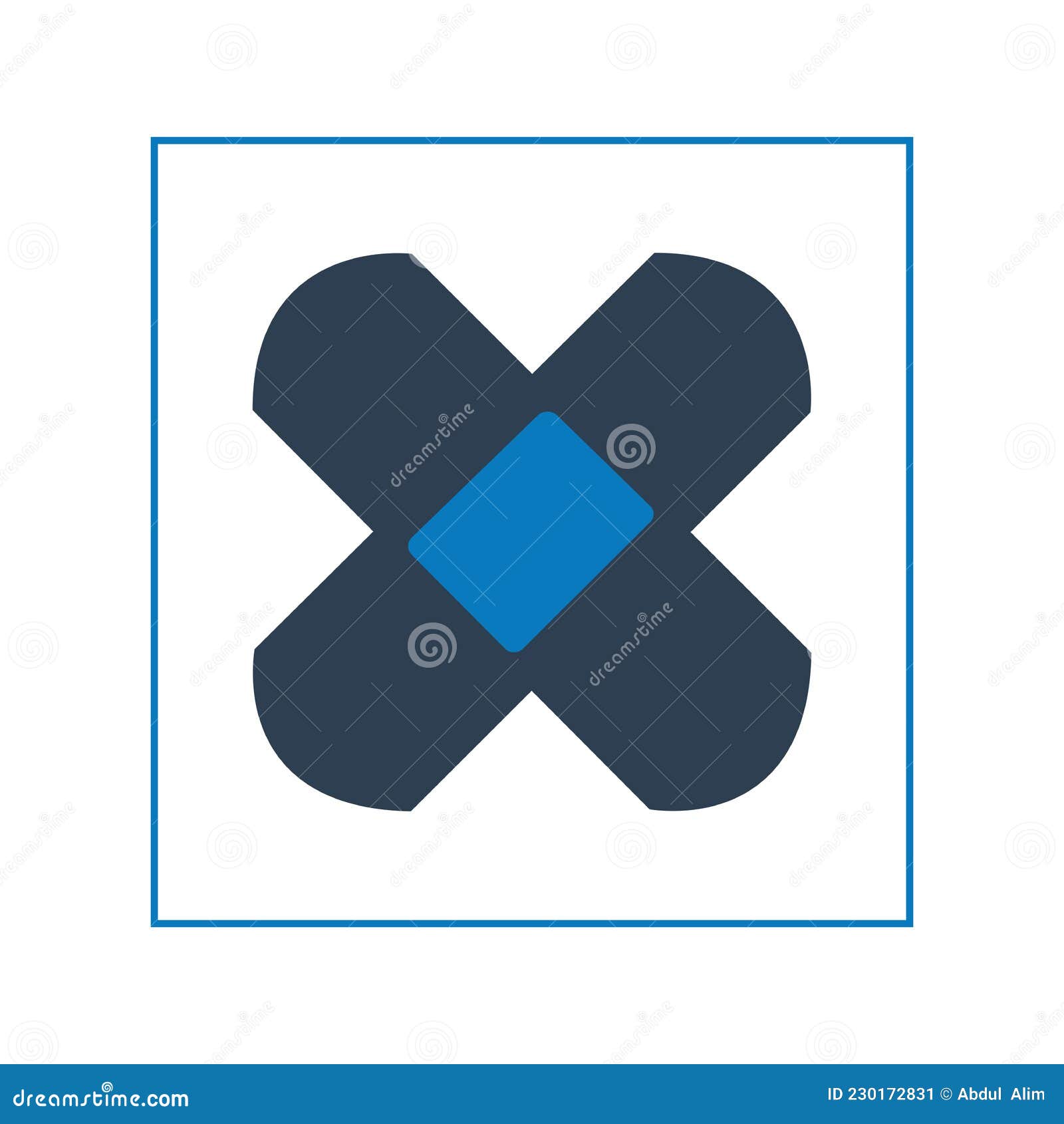 Cross Adhesive Bandage, Medical Plaster Icon Cartoon Vector ...