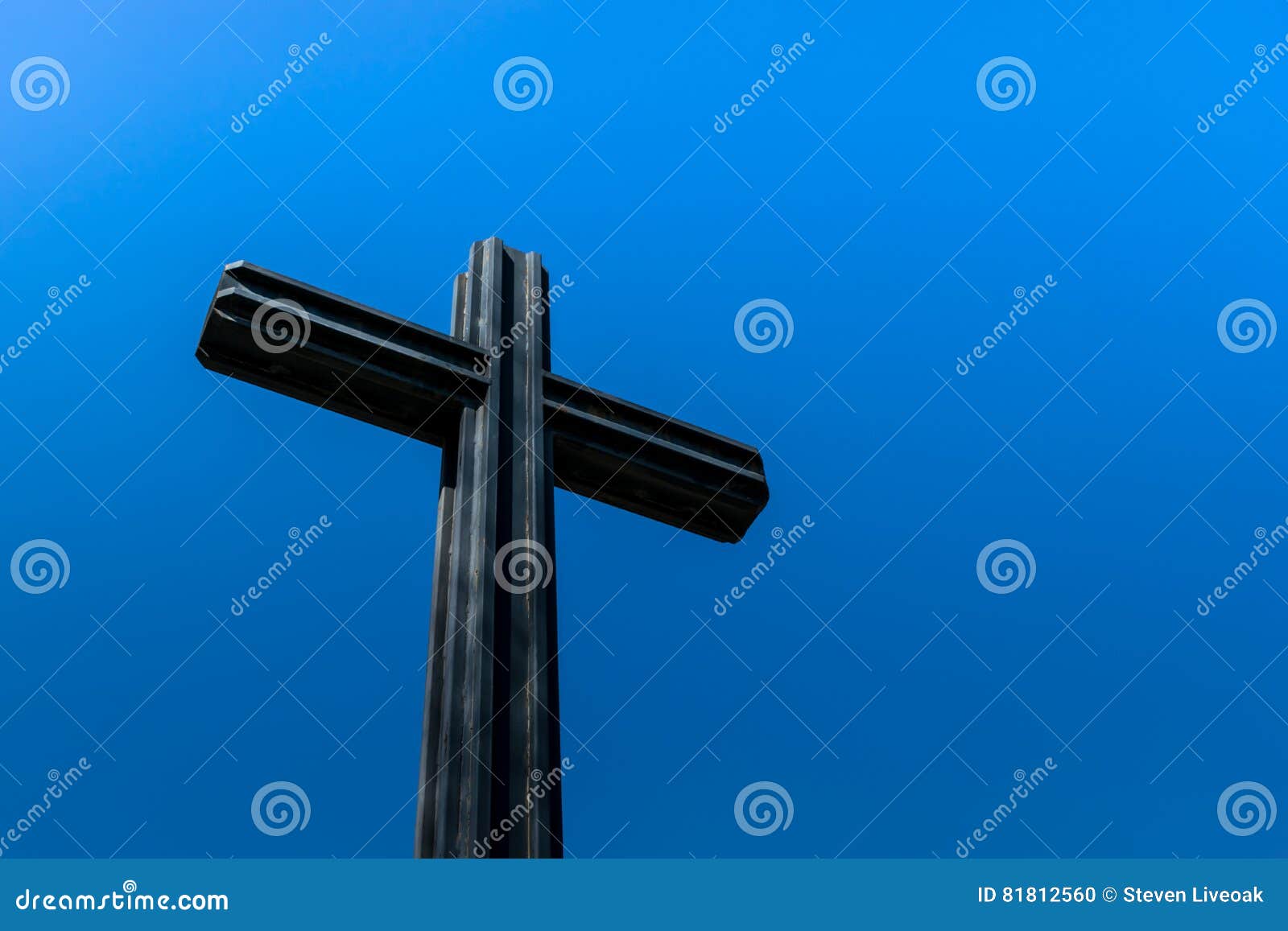 Cross Against a Deep Blue Sky Stock Photo - Image of standing, symbol ...
