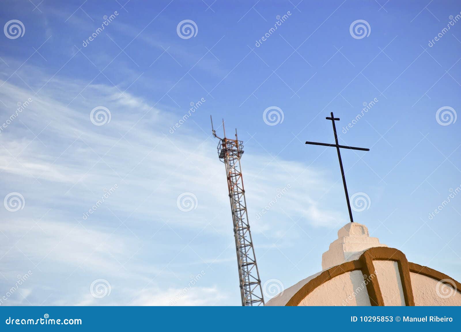 Cross and antenna stock image. Image of church, antenna - 10295853