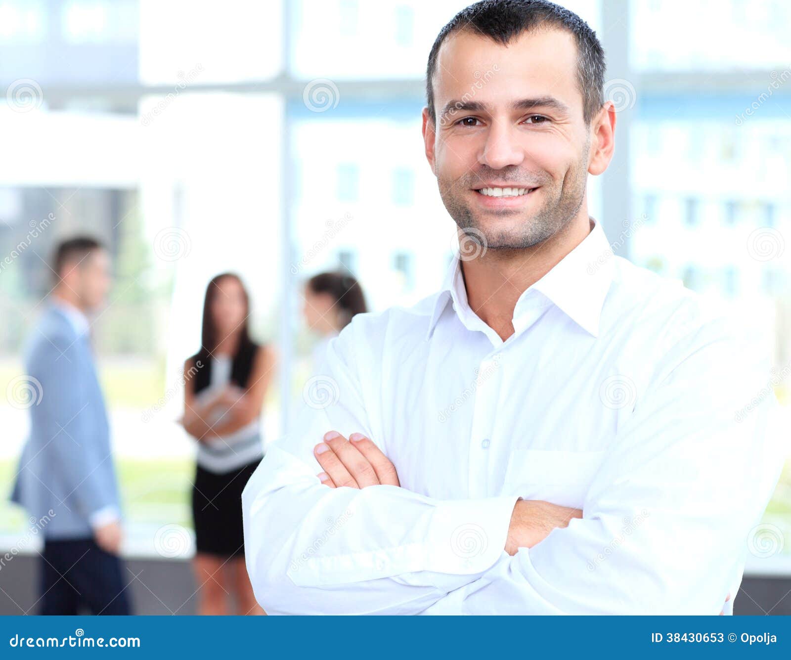 Cross-armed Leader Looking at Camera Stock Image - Image of business ...