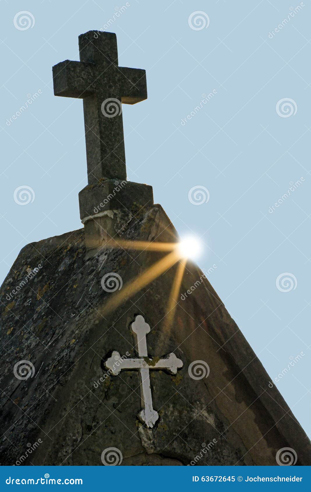 Cross in back light stock image. Image of holy, blue - 63672645