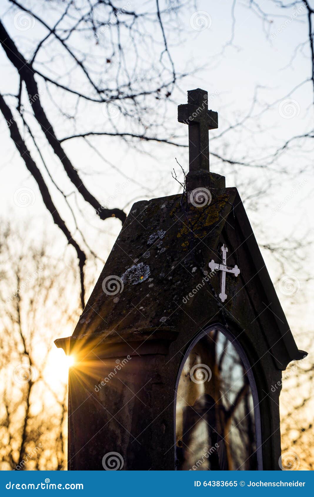 Cross in back light stock image. Image of catholic, christmas - 64383665