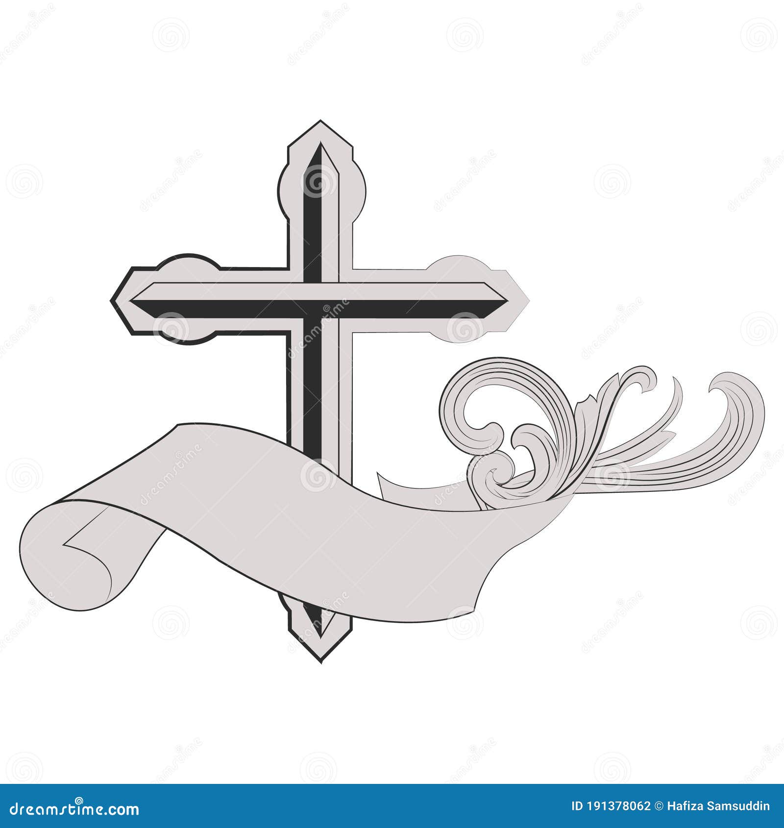 Cross with Banner. Vector Illustration Decorative Design Stock Vector ... Cross with Banner. Vector Illustration Decorative Design Stock Vector ...