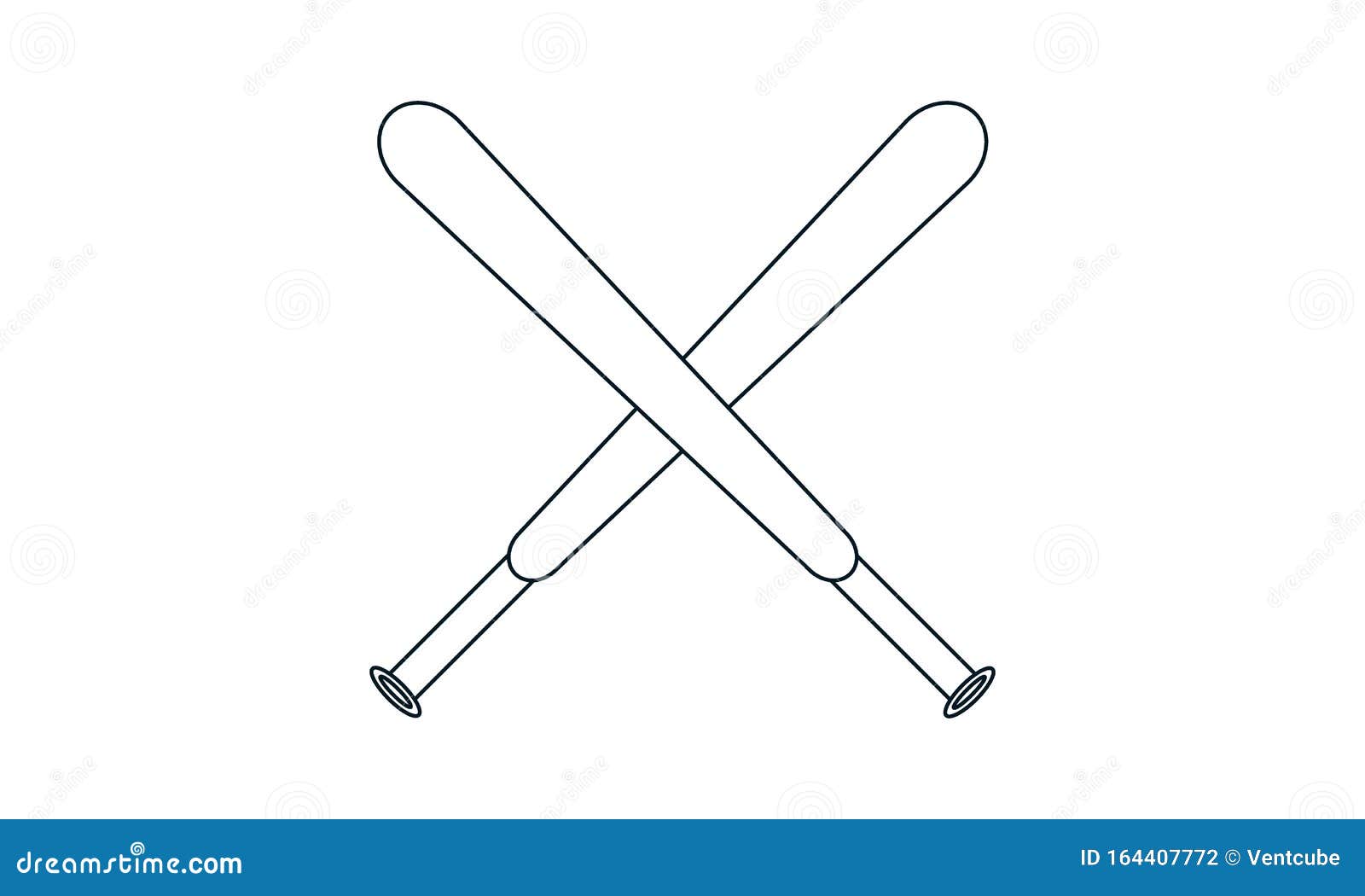 Cross Baseball Bat Icon Vector Image Stock Illustration - Illustration ...