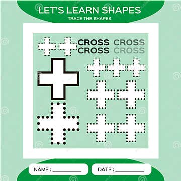 Cross. Basic Geometric Shapes. Elements for Children. Learn Shapes ...