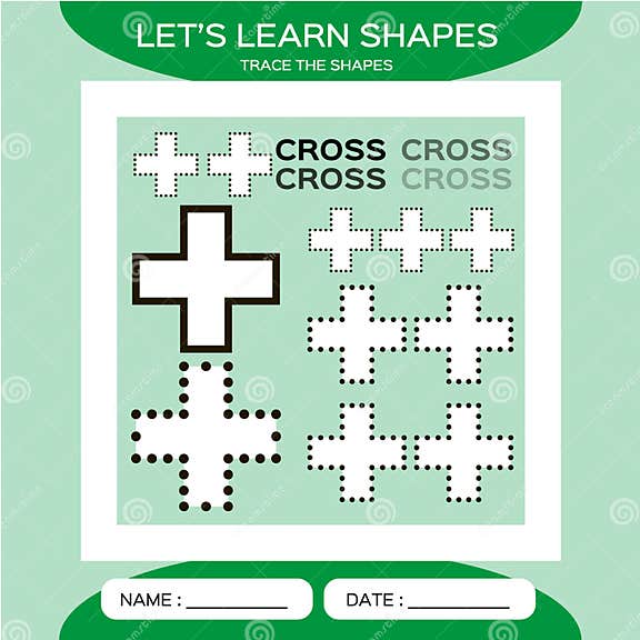 Cross. Basic Geometric Shapes. Elements for Children. Learn Shapes ...