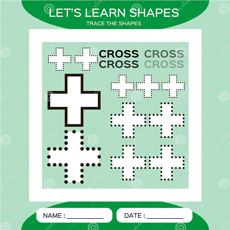 Cross. Basic Geometric Shapes. Elements for Children. Learn Shapes ...
