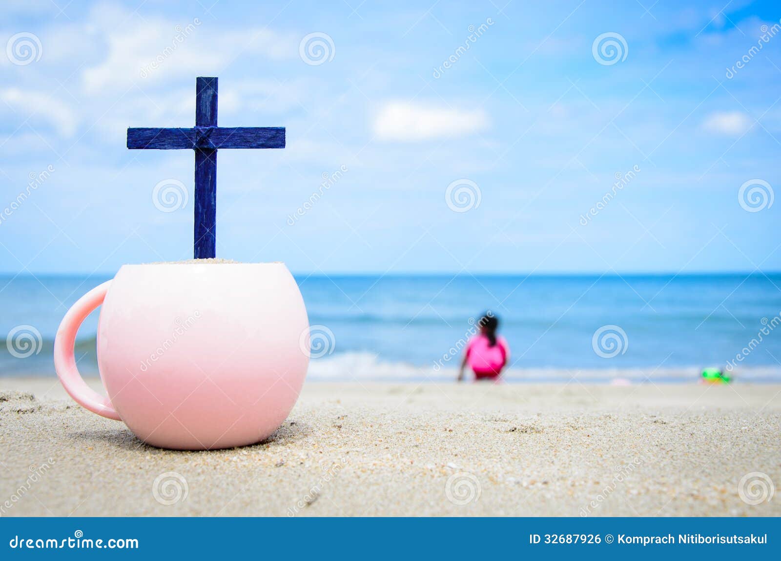 Cross on the beach. stock photo. Image of christian, christianity ...