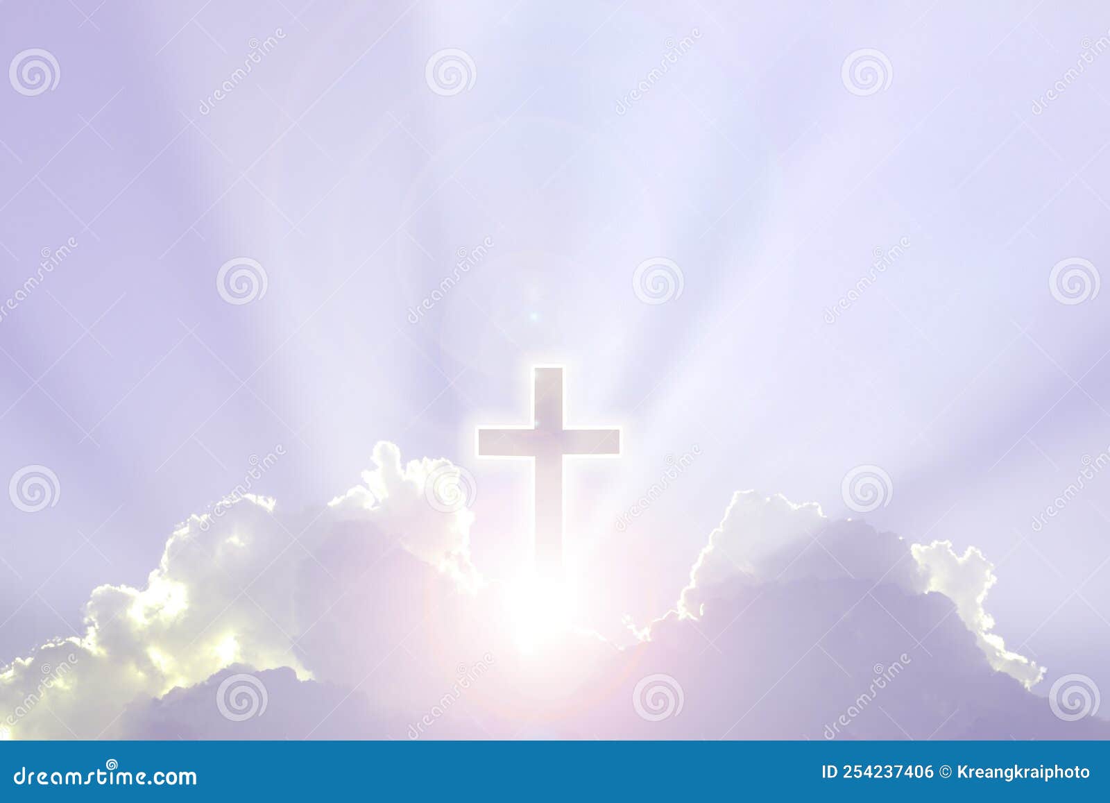 Cross and Beautiful Cloud at Sunrise Stock Photo - Image of church ...