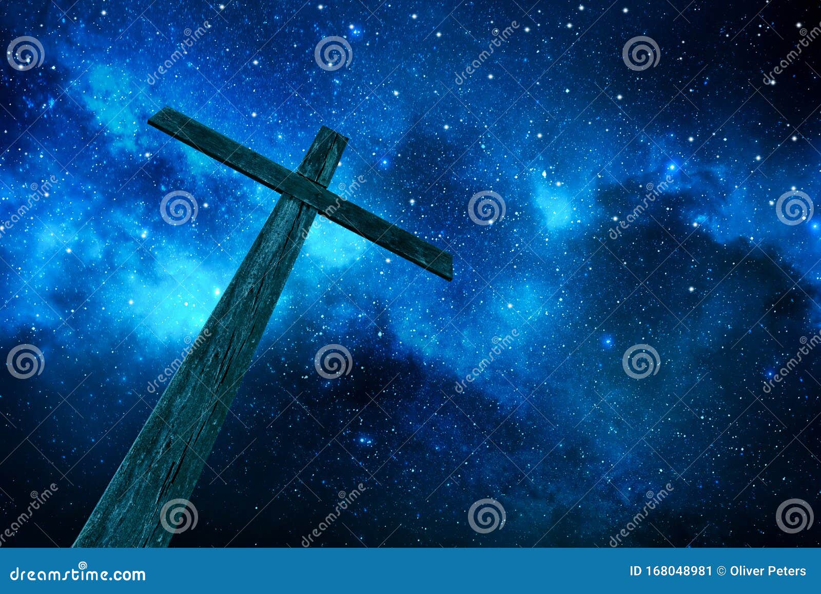 Cross and Beautiful Night Sky Stock Image - Image of christian, christ ...