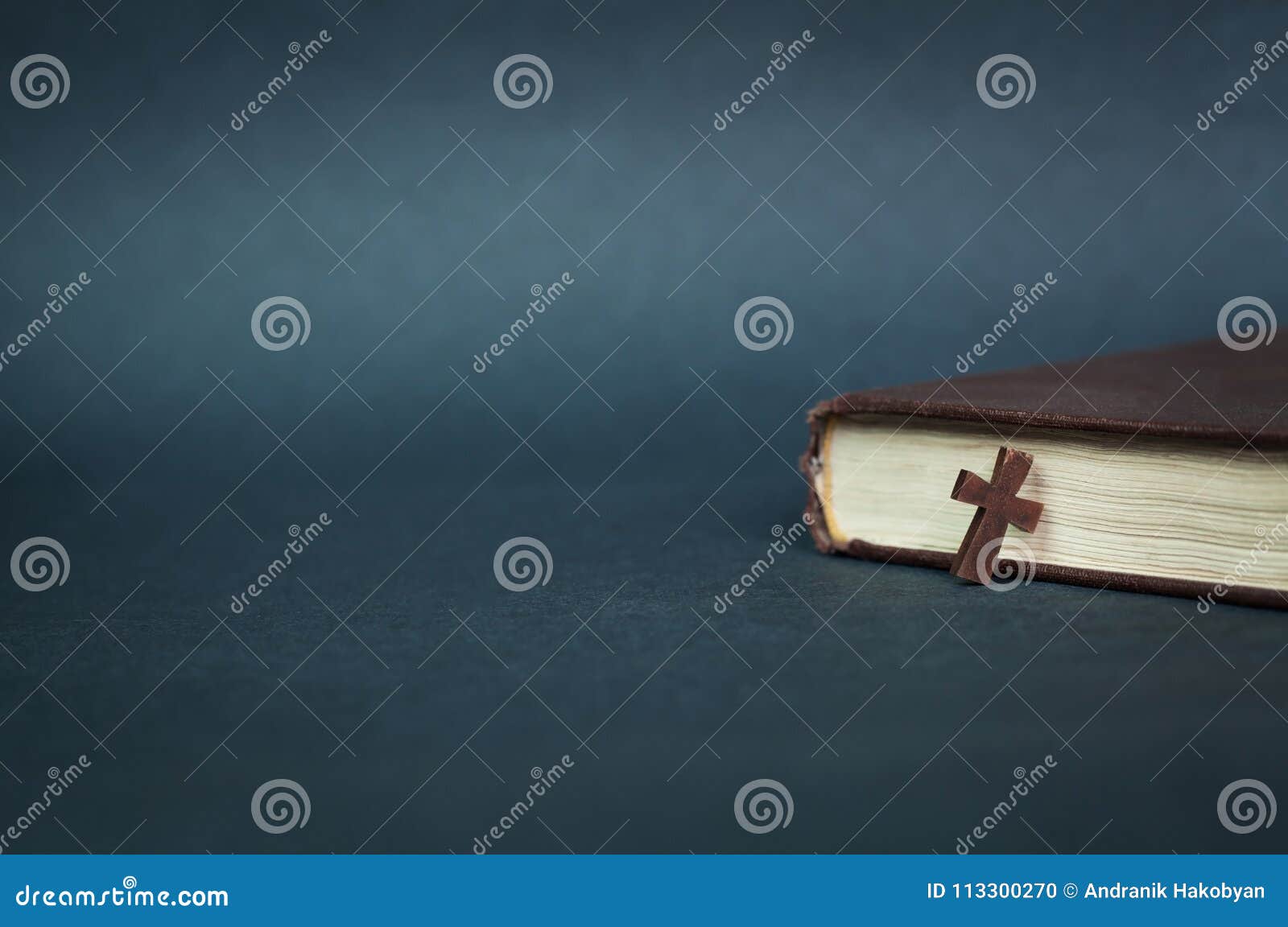 Bible on a Blue Background. Stock Photo - Image of cross, christ: 113300270