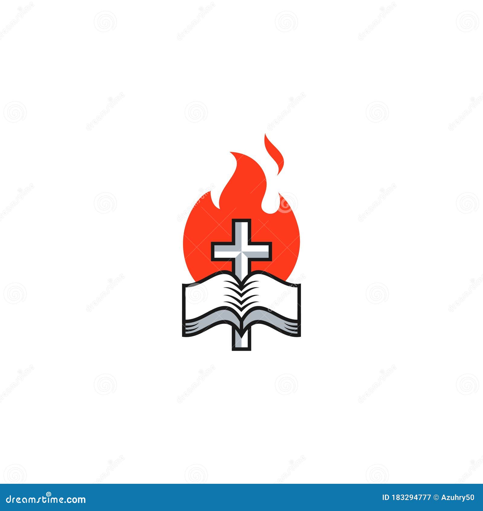 Cross, Bible and Fire Icon, Church Logo. the Open Bible and the Cross ... Cross, Bible and Fire Icon, Church Logo. the Open Bible and the Cross ...