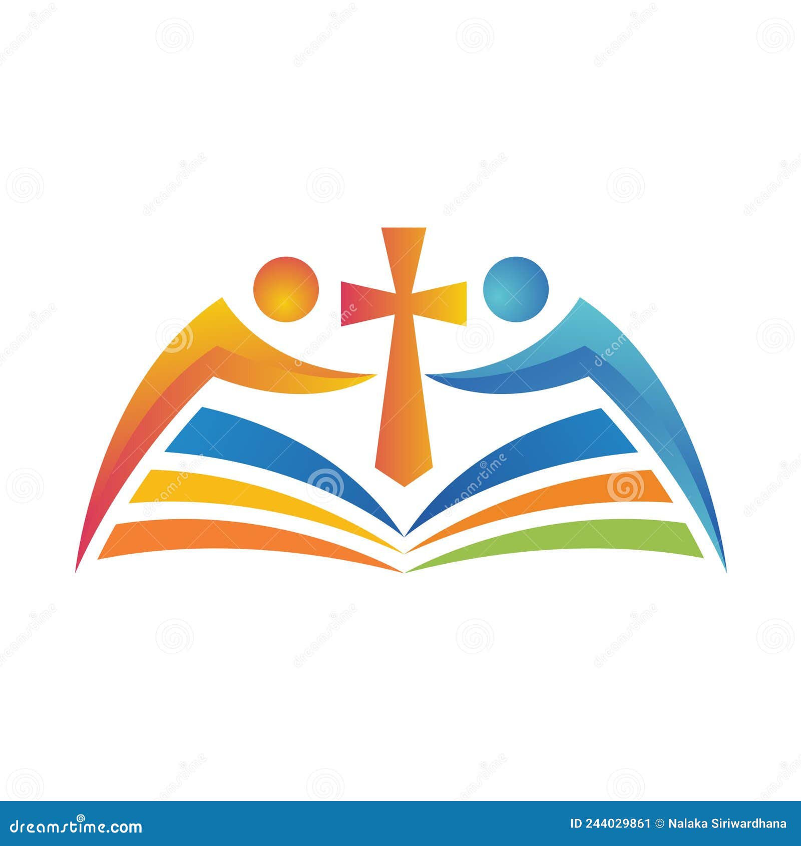 Cross with Bible Logo Icon. Stock Vector - Illustration of dove ...