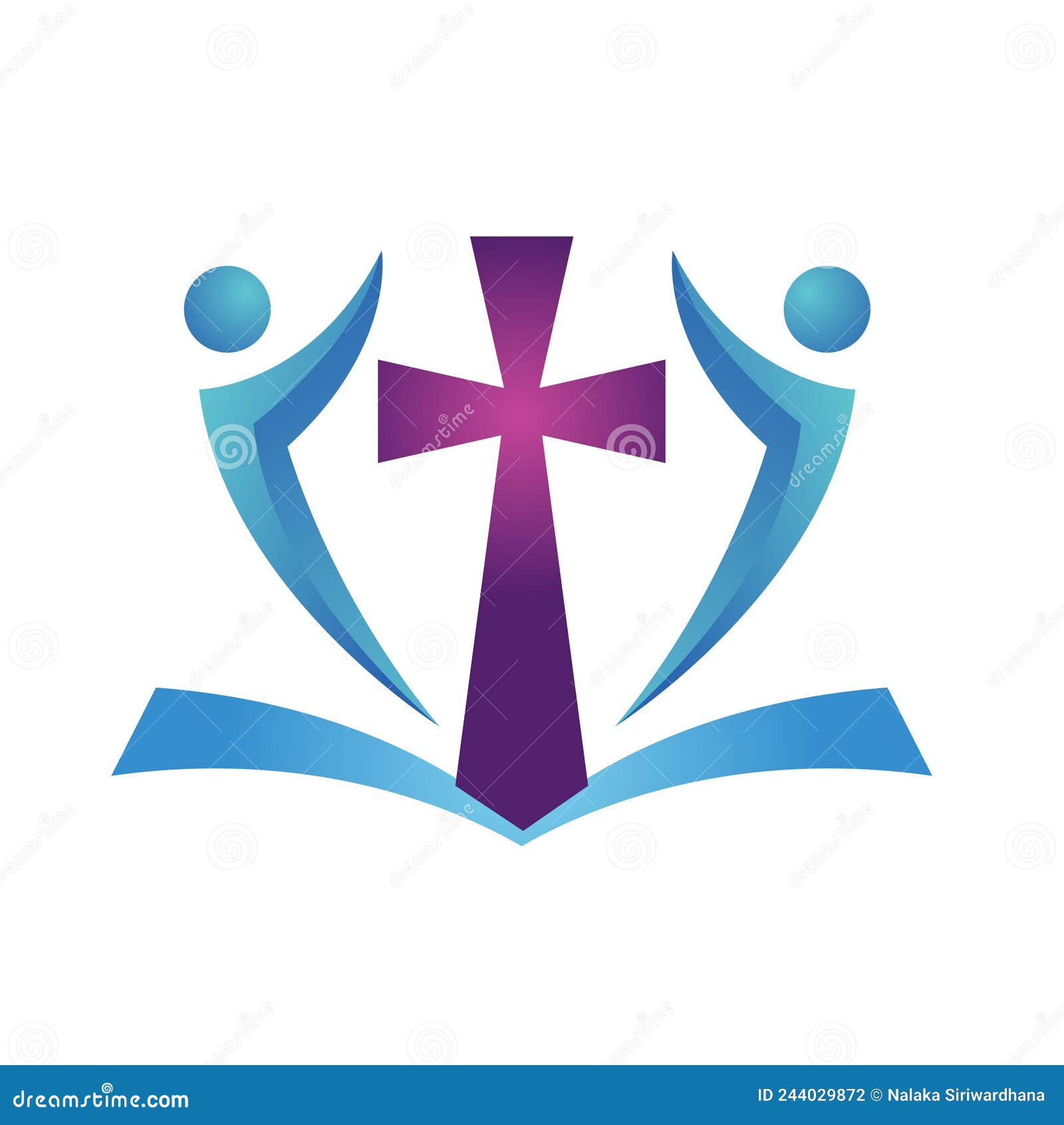 Cross with Bible Logo Icon. Stock Vector - Illustration of cross ...