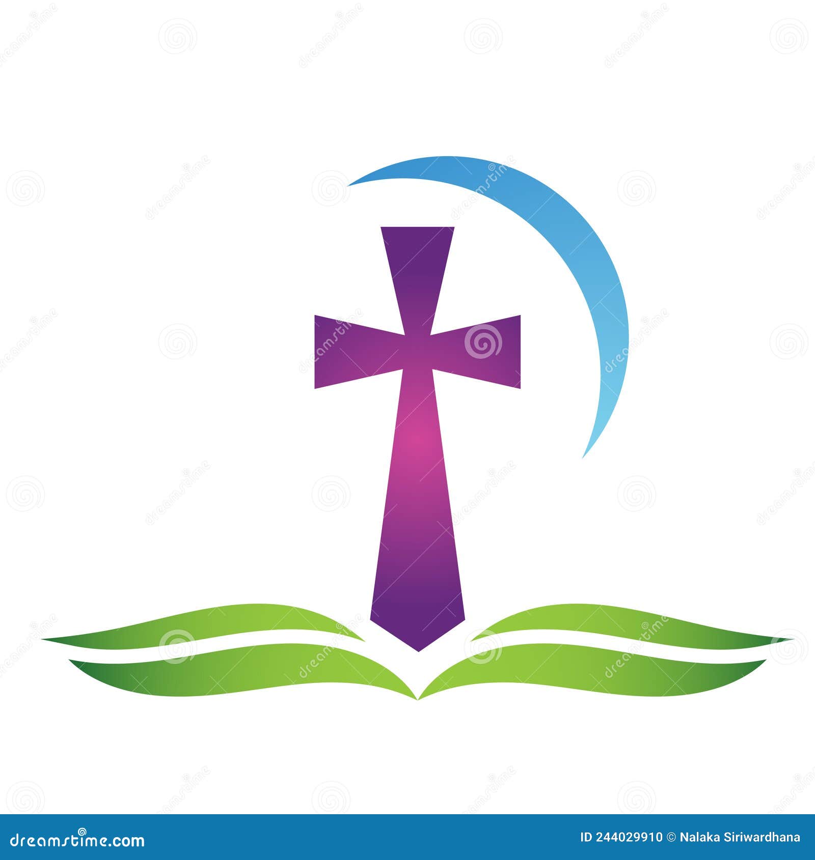 Cross with Bible Logo Icon. Stock Vector - Illustration of drawing ...