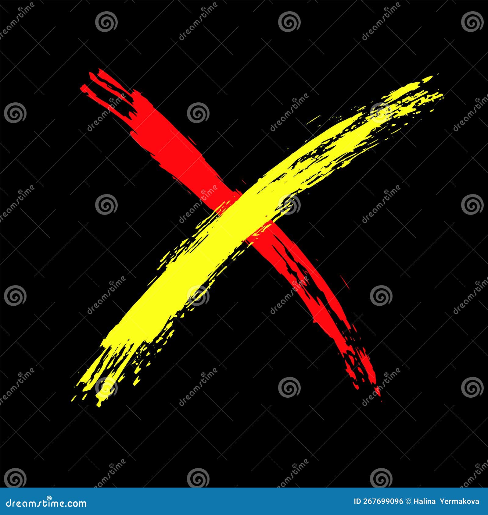 The Cross on a Black Background is Hand-drawn with a Brush. Prohibition ...