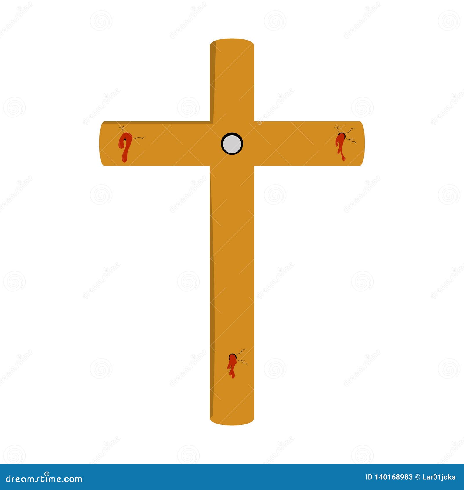 Cross with blood marks stock vector. Illustration of symbol - 140168983