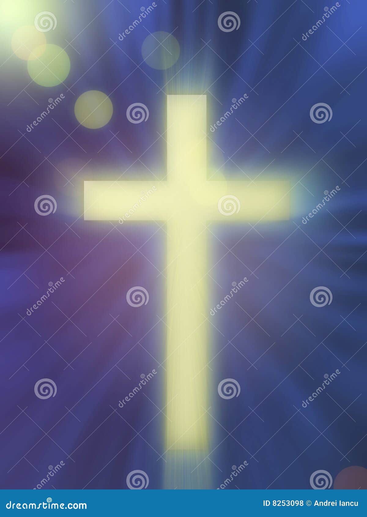 Cross on blue stock illustration. Illustration of faith - 8253098