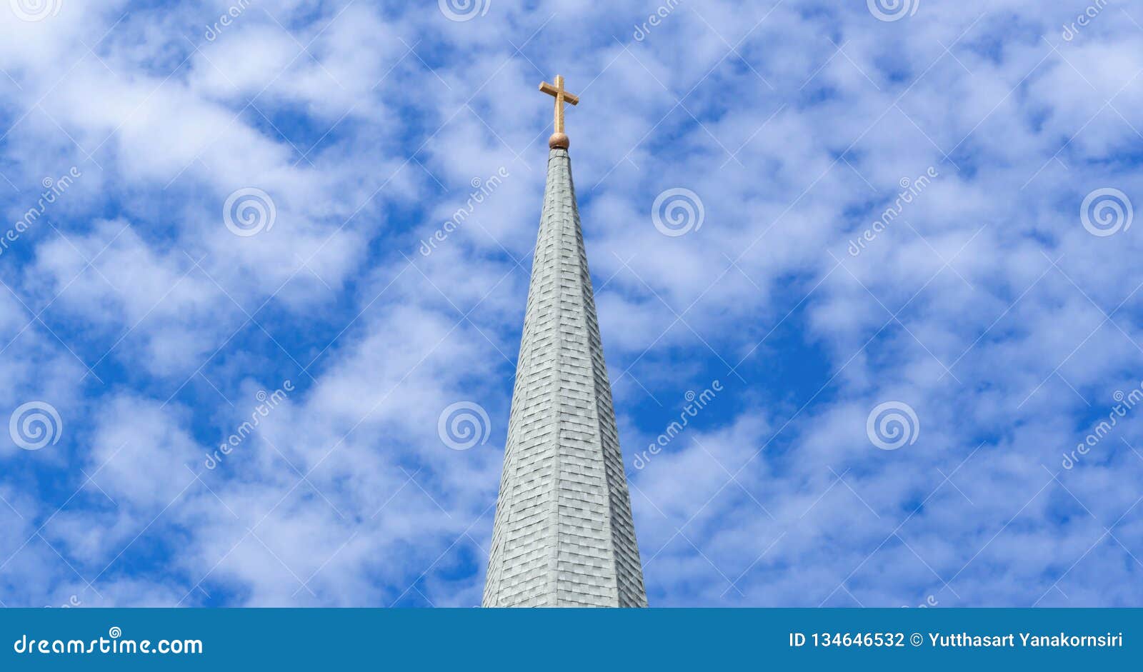 Cross on blue sky stock photo. Image of spiritual, wooden - 134646532