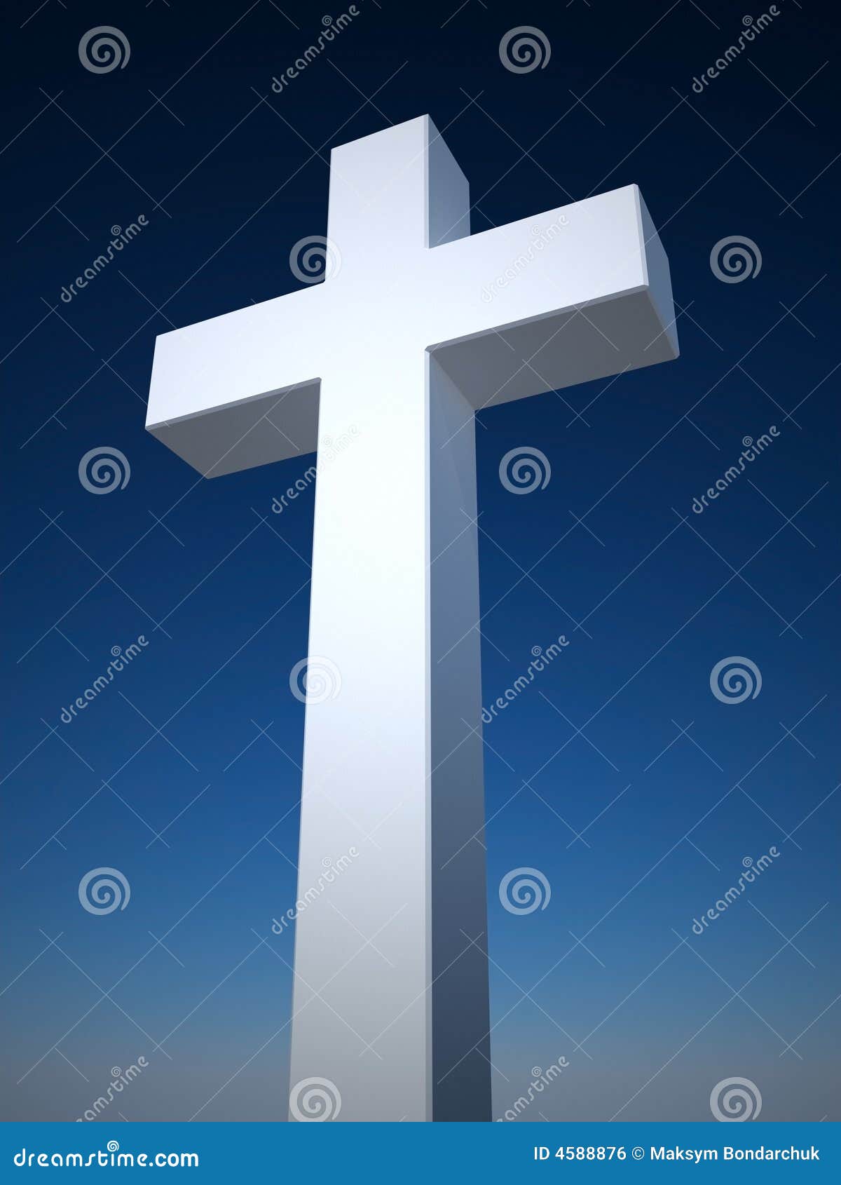 Cross on Blue Sky Background Stock Illustration - Illustration of ...