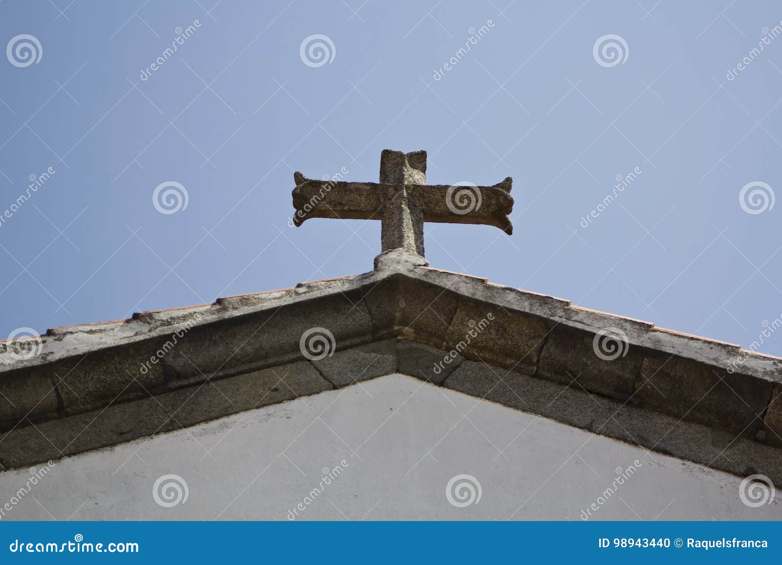 Cross in a Blue Sky Background Stock Photo - Image of christian ...