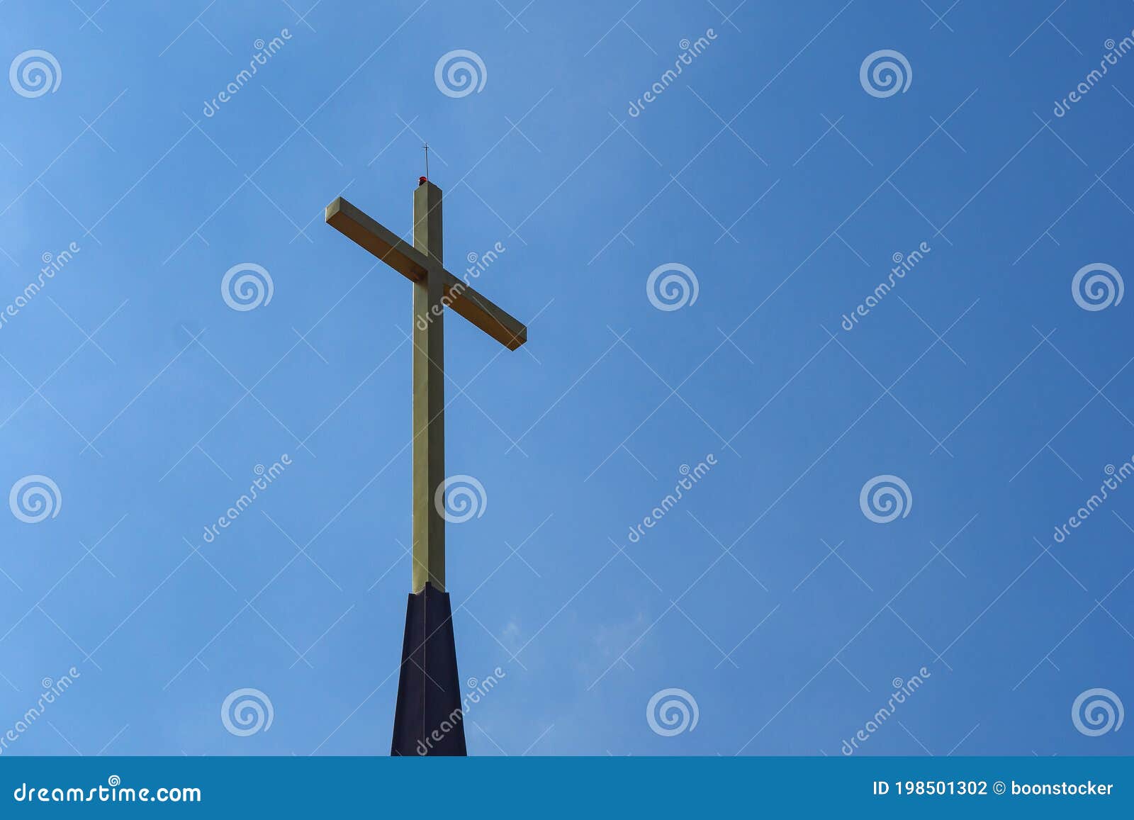 The Cross on Blue Sky Background Stock Photo - Image of believe ...
