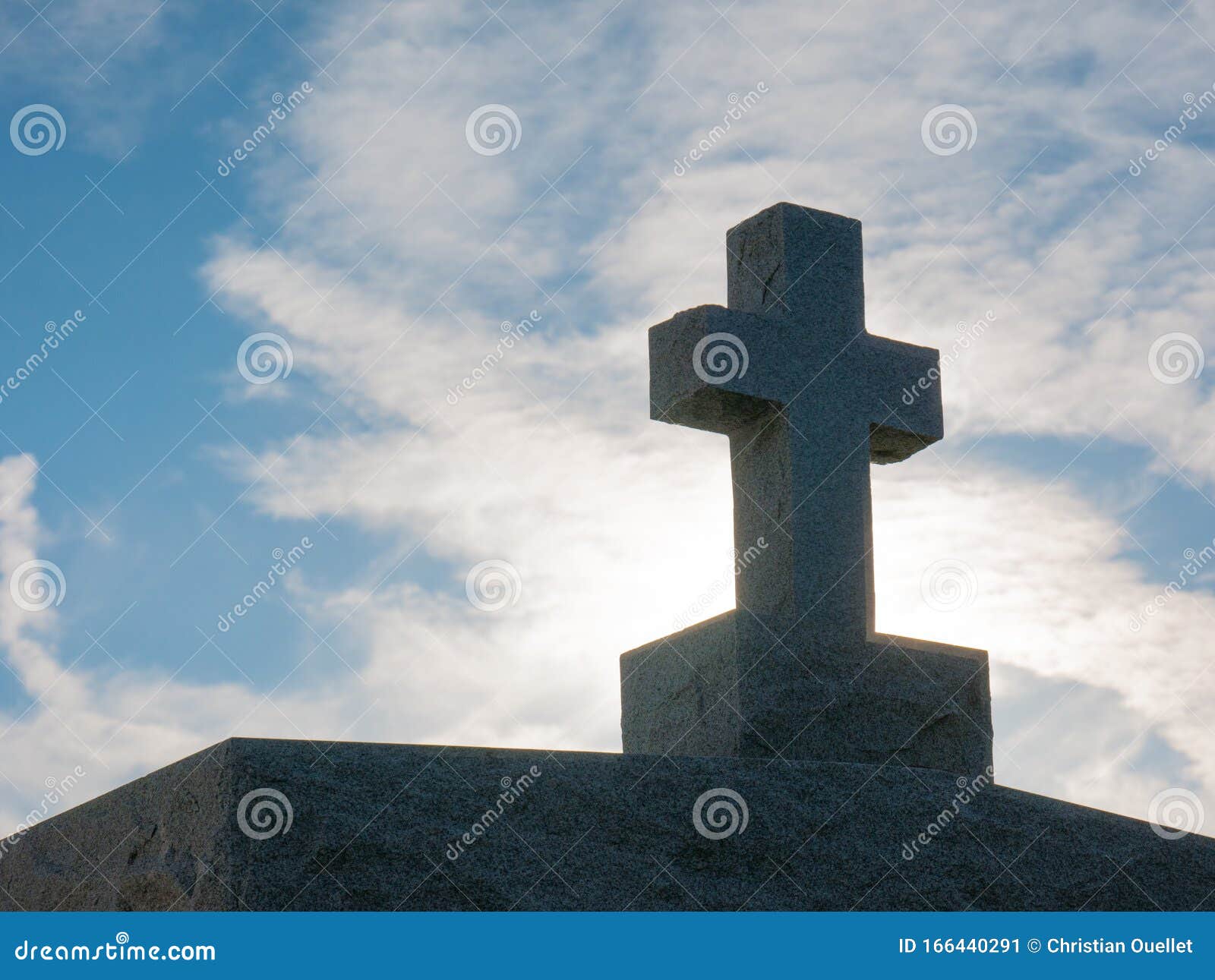Cross with a Blue Sky and Cloud in the Background Stock Image - Image ...