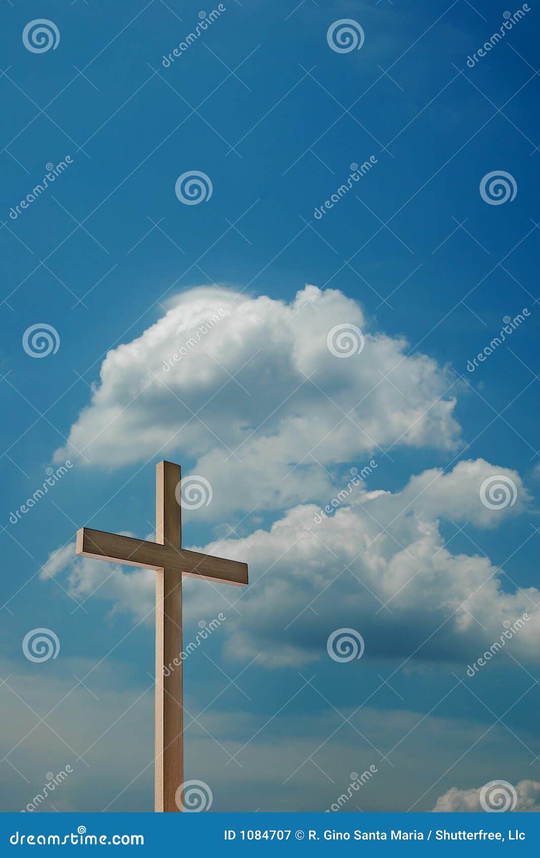 Cross and Blue Sky with Clouds Stock Image - Image of christ, jesus ...