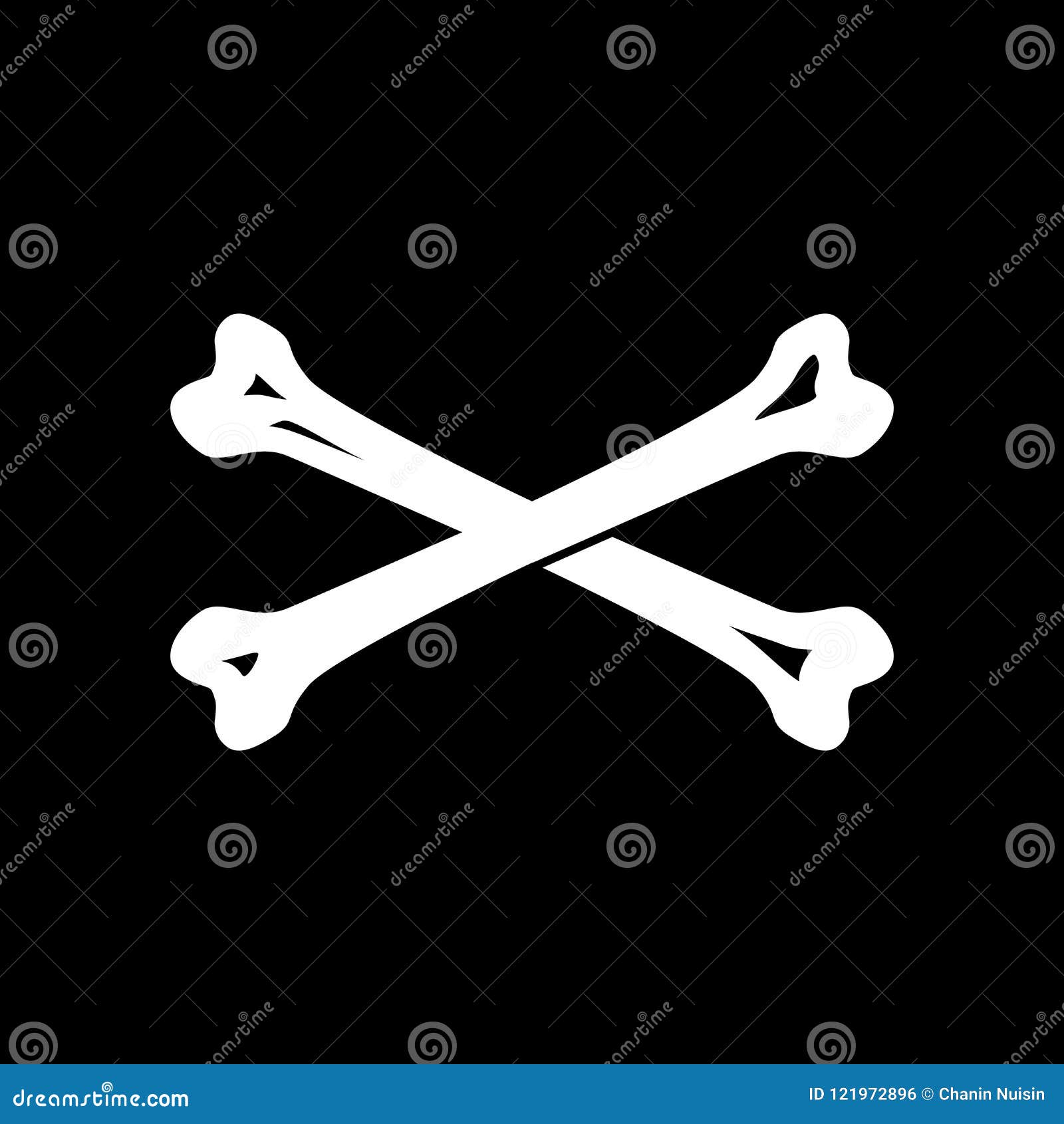 Cross Bone Vector Pirate Icon Logo Halloween Illustration Stock ...