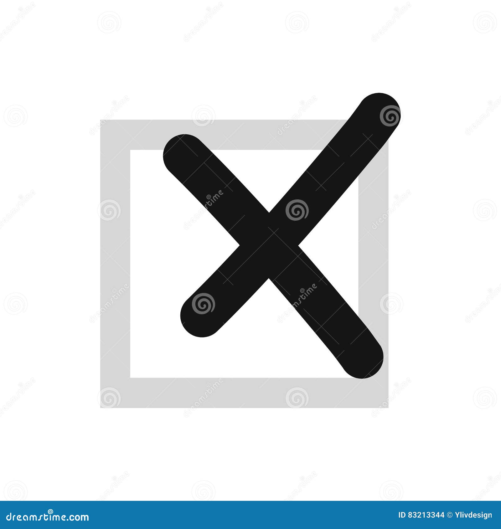 Cross in Box Icon, Flat Style Stock Vector - Illustration of flat ...