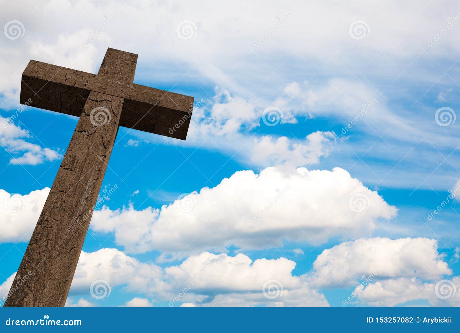 The Cross with Bright Sun and Clouds Stock Photo - Image of beams ...