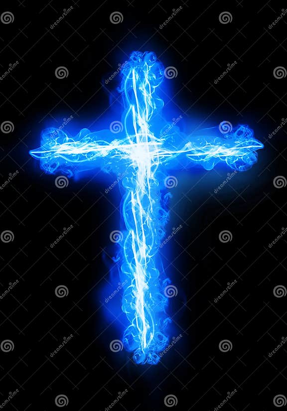 Cross burning in fire stock illustration. Illustration of church - 23300887