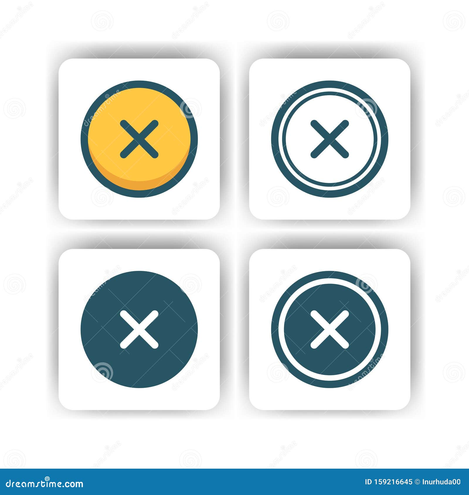 Cross Button Icon for Mobile, Web, and Presentation with Flat Color ...