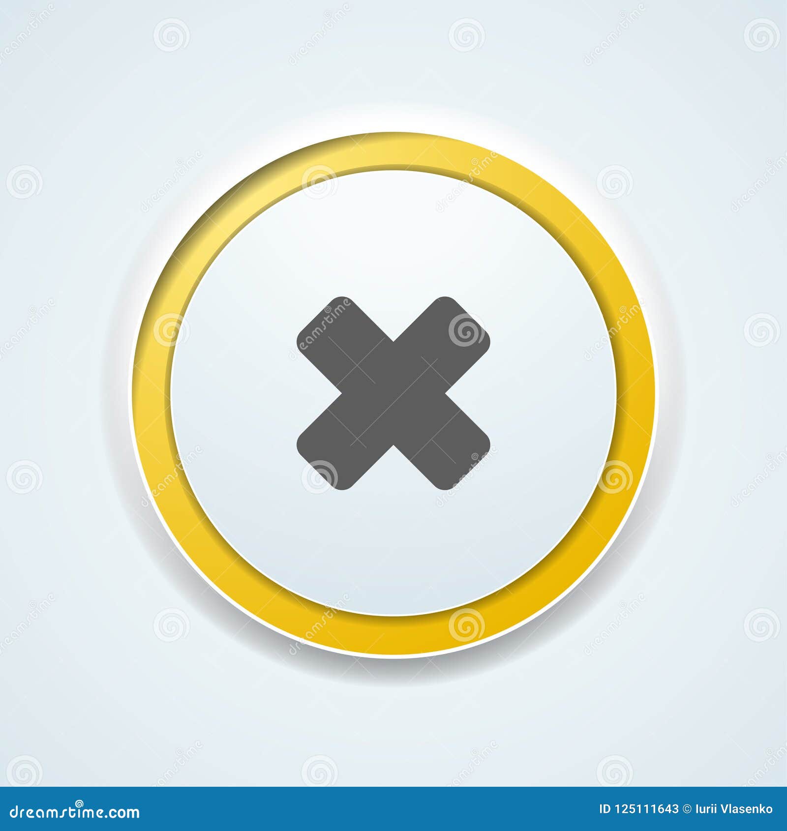 Cross No Button Illustration Sign Label Vector Stock Vector ...