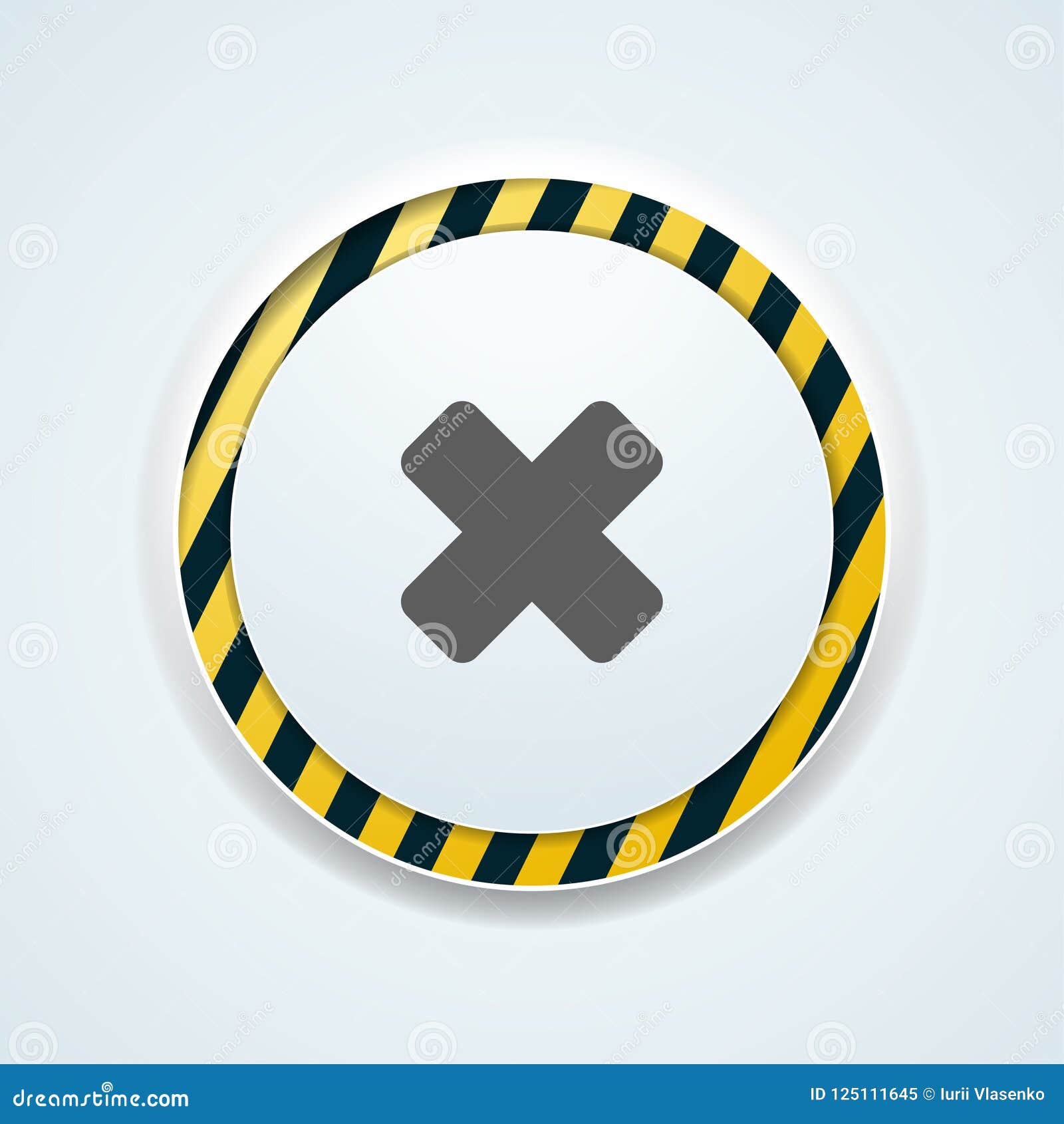 Cross No Button Illustration Sign Label Vector Stock Vector ...