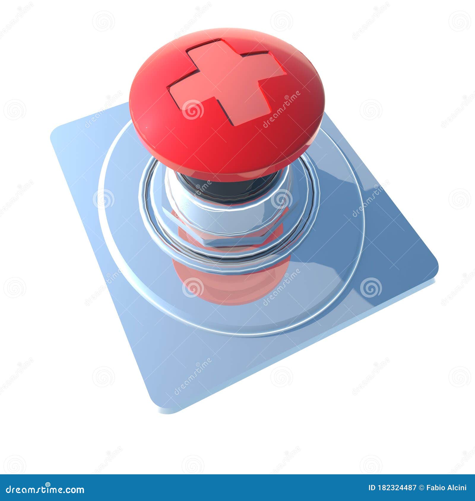 Cross Button Over Metallic Surface Stock Illustration - Illustration of ...