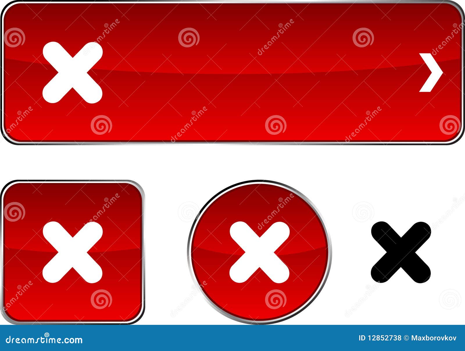 Cross button set. stock vector. Illustration of badge - 12852738