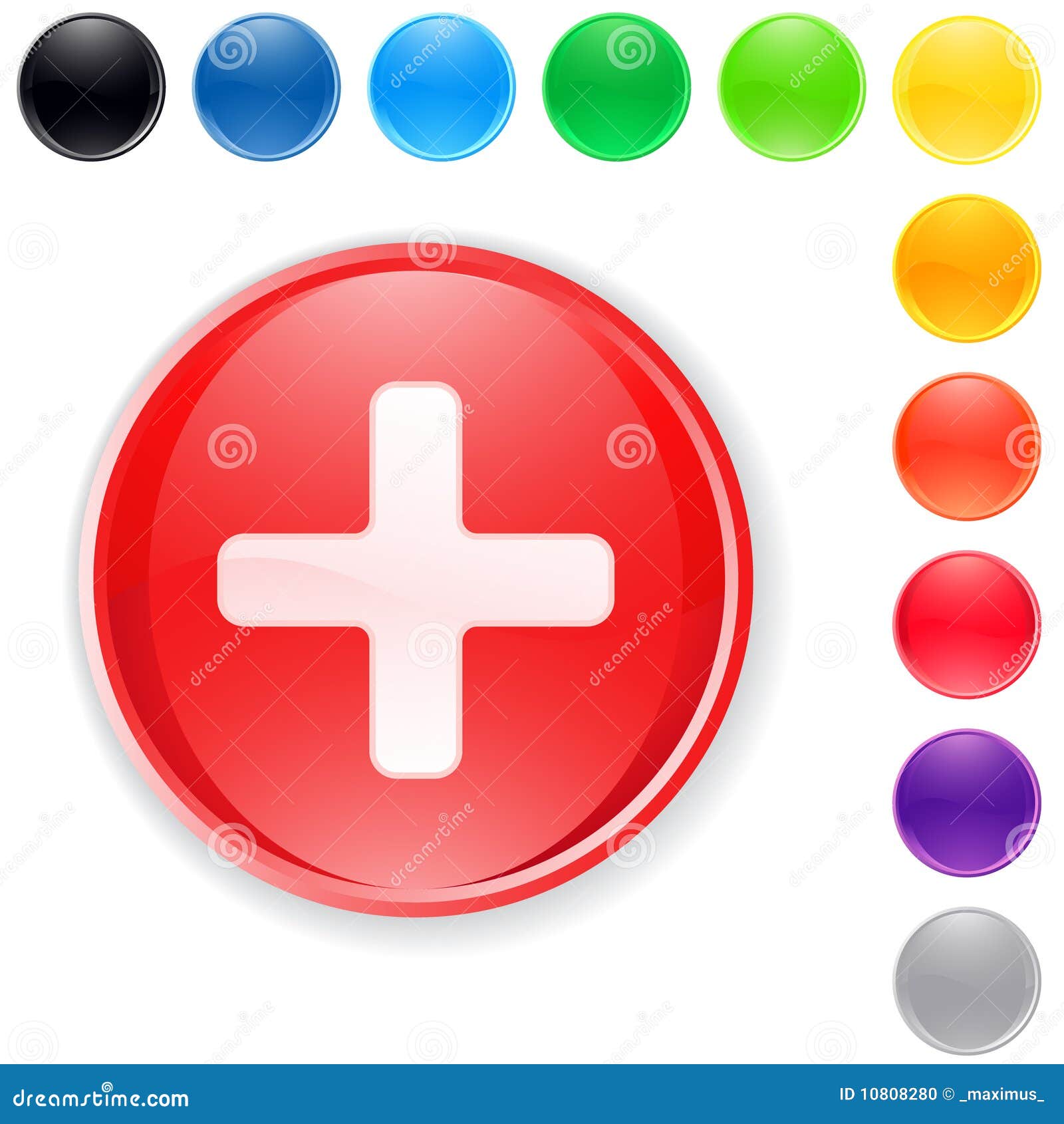 Cross button vector set stock vector. Illustration of colored - 10808280