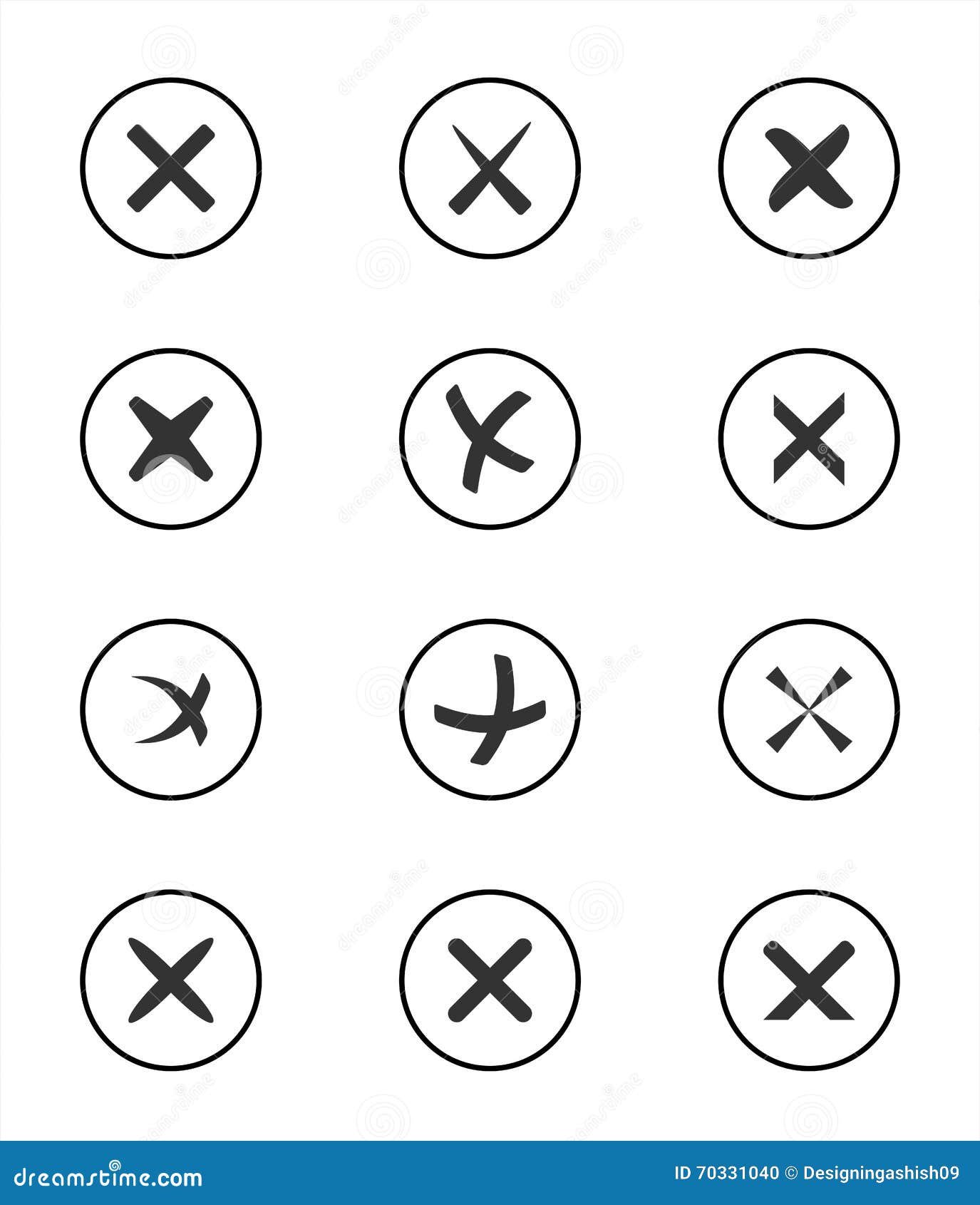 Cross, cancel rounded icon stock vector. Illustration of clip - 70331040