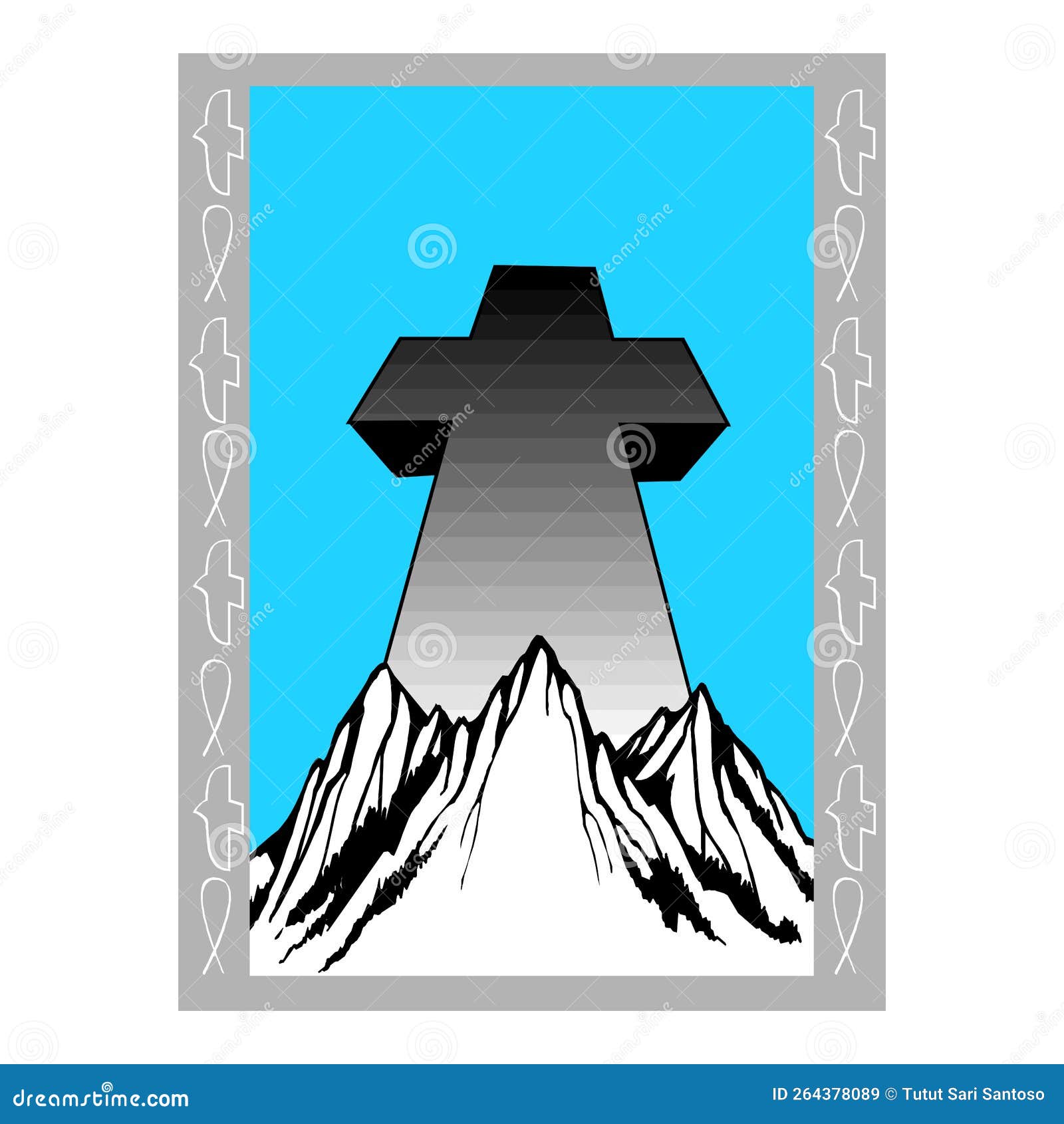 Cross stock vector. Illustration of religion, design - 264378089