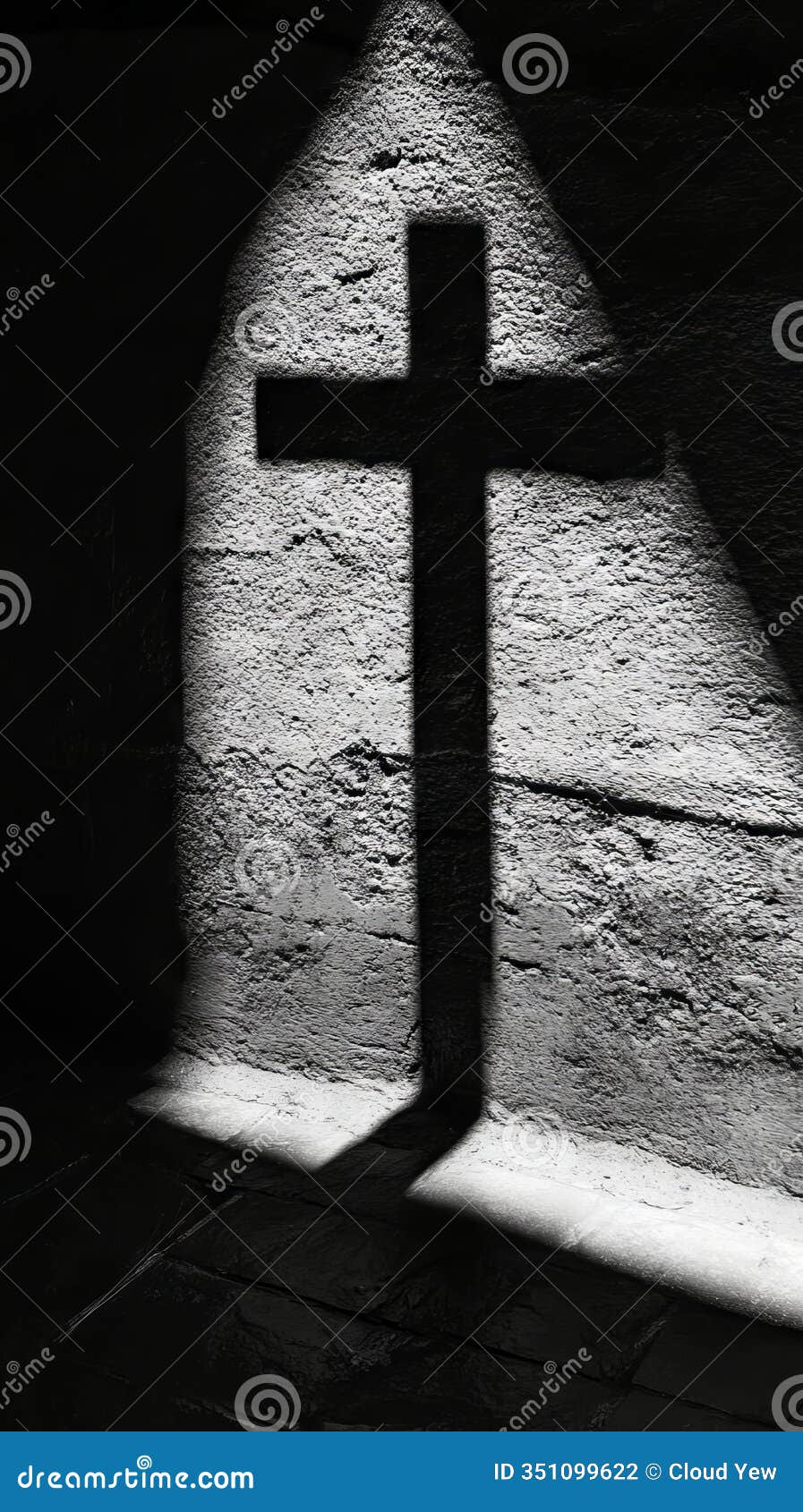 A Cross is Cast in a Shadow on a Wall Stock Illustration - Illustration ...