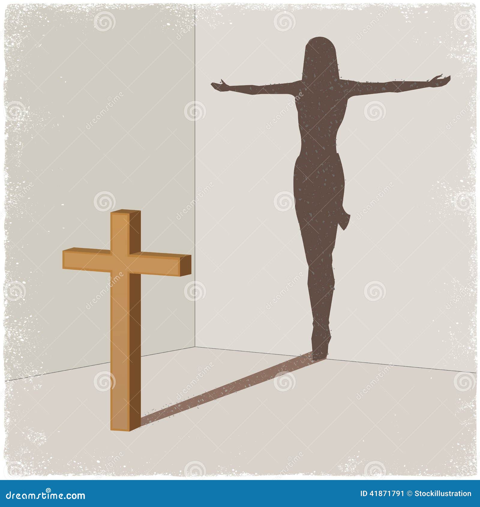 Cross Casting Shadow of Jesus Christ Stock Vector - Illustration of ...