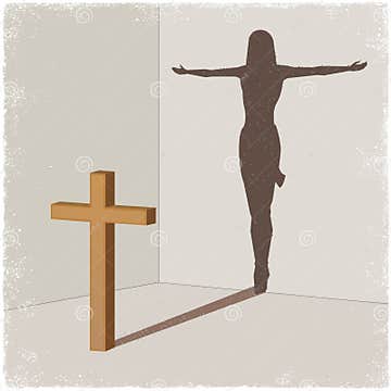 Cross Casting Shadow of Jesus Christ Stock Vector - Illustration of ...