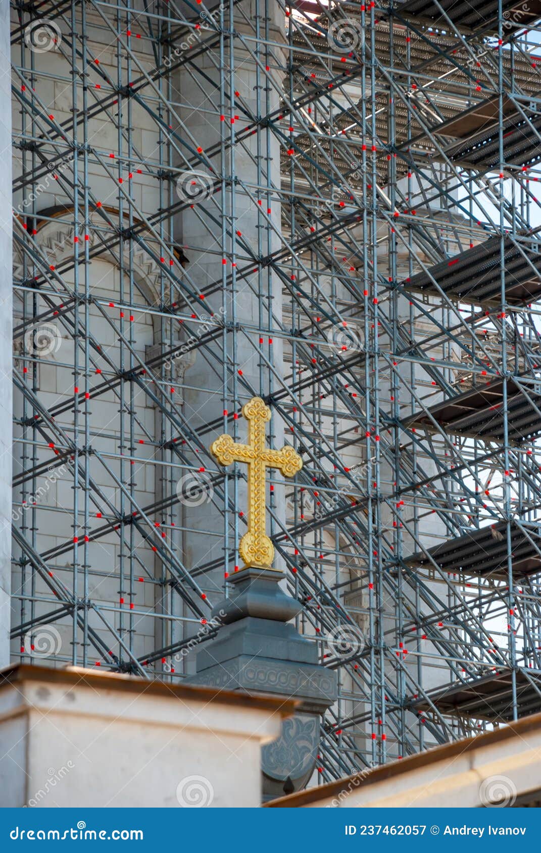 Cross of the Cathedral of Christ the Savior Against the Background of ...