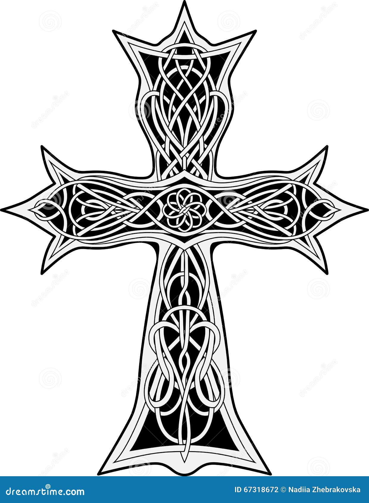Cross in celtic style stock vector. Illustration of vector - 67318672