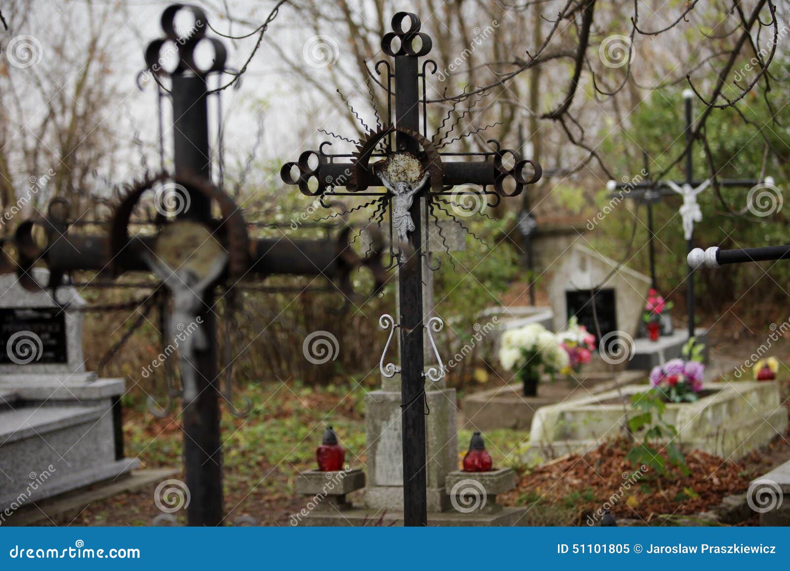 Cross in the cemetery stock image. Image of christianity - 51101805